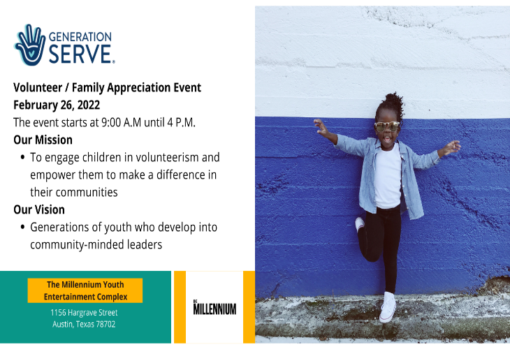 Generation Serve Volunteer / Family Appreciation | The Millennium Youth ...